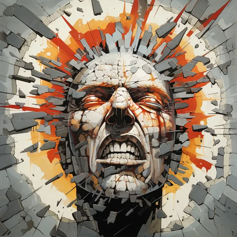 Fragmented Characters Illustrations Midjourney Prompt | PromptBase