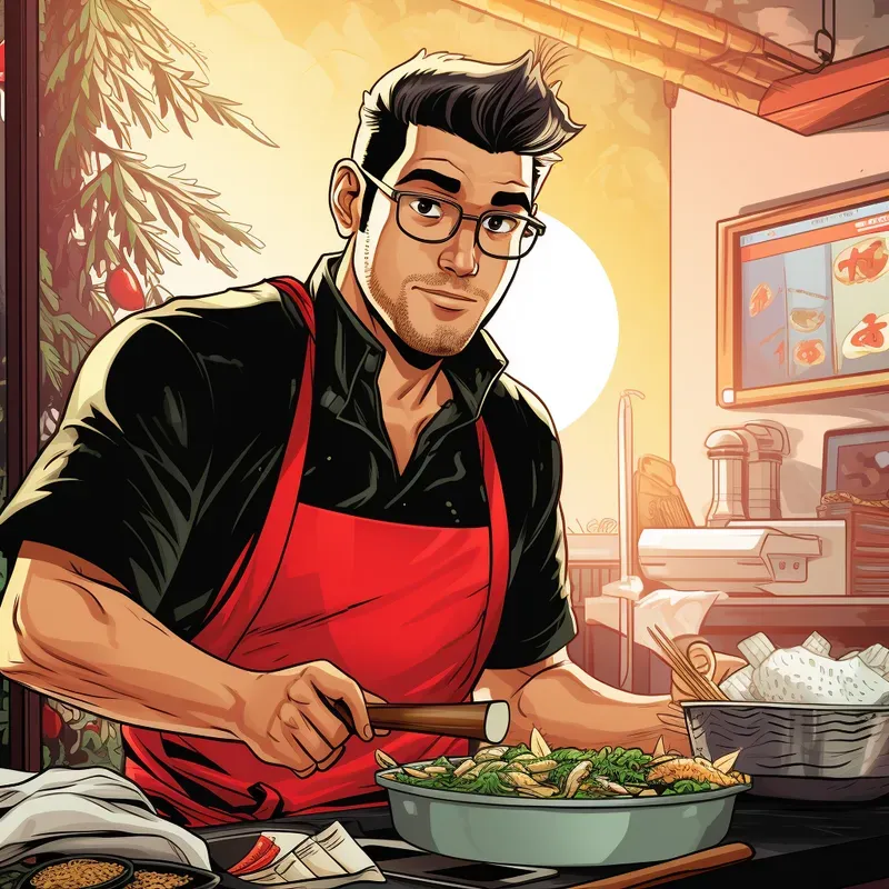 Fast Food Comic Book Kitchen Chefs Midjourney Prompt | PromptBase