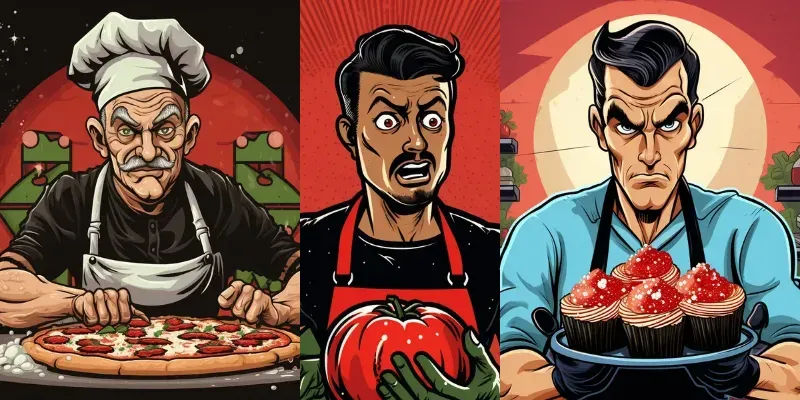 Fast Food Comic Book Kitchen Chefs Midjourney Prompt | PromptBase