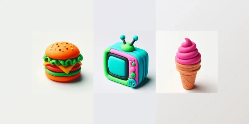 Cute Clay Plasticine 3D Icons DALL·E Prompt | PromptBase