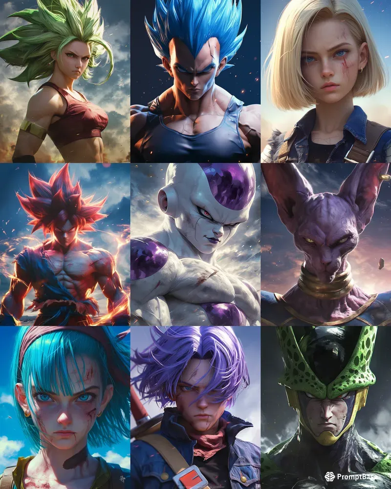 Epic Dragon Ball Portraits Midjourney Prompt | PromptBase
