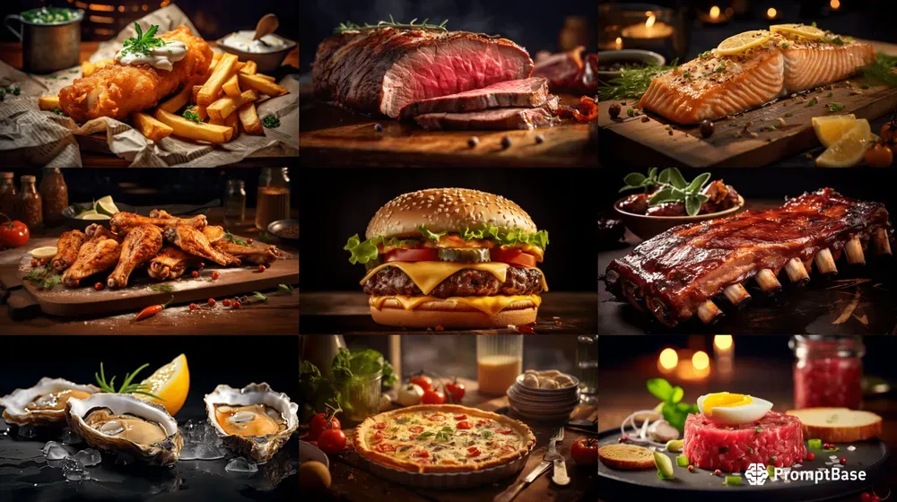 Five Star Restaurant Meals Midjourney Prompt | PromptBase