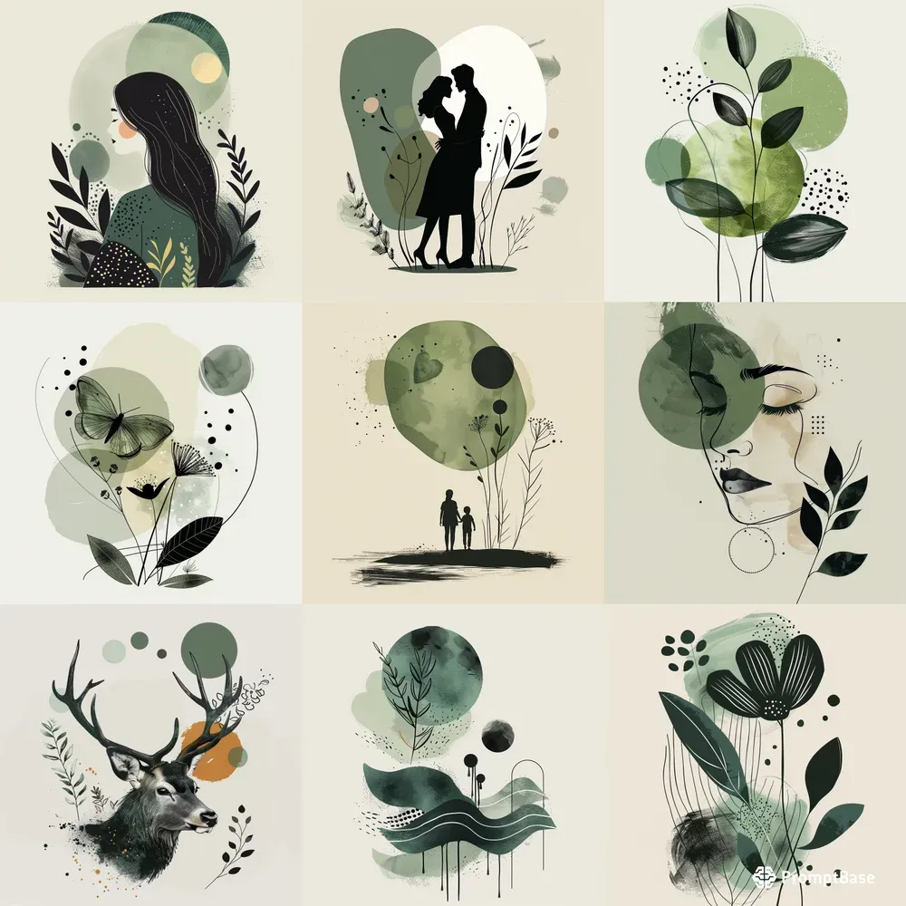 Abstract Boho Flowercore Poster Art Midjourney Prompt | PromptBase