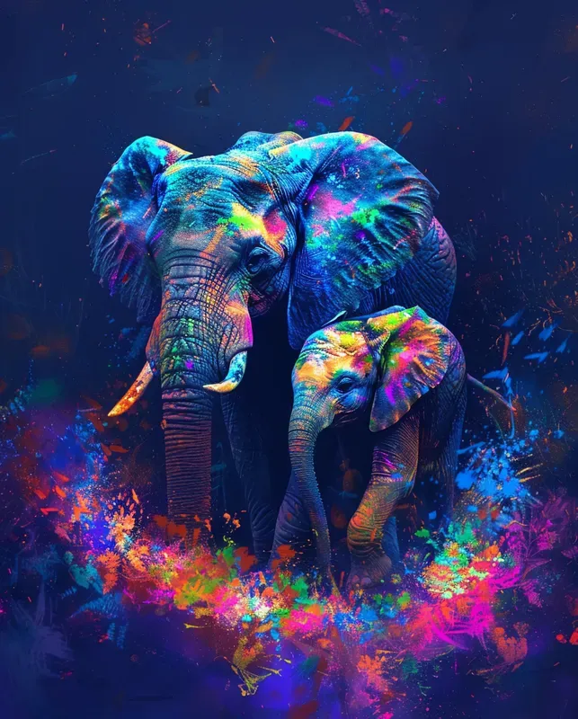 Cute Abstract Animal Paintings Midjourney Prompt | PromptBase