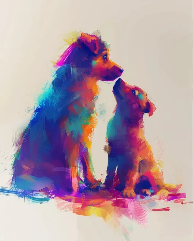 Cute Abstract Animal Paintings Midjourney Prompt | PromptBase