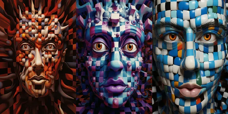 Hyperbolic Visage Patterns Midjourney Prompt | PromptBase