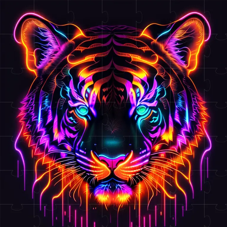 Neon Animal Heads In Vibrant Colors Stable Diffusion Prompt | PromptBase