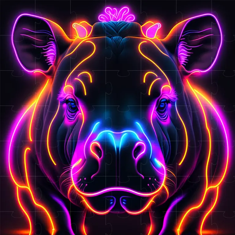 Neon Animal Heads In Vibrant Colors Stable Diffusion Prompt | PromptBase