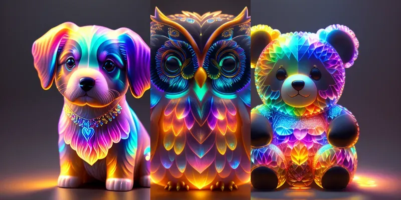 Crystal Iridescent Animals Stable Diffusion Prompt | PromptBase