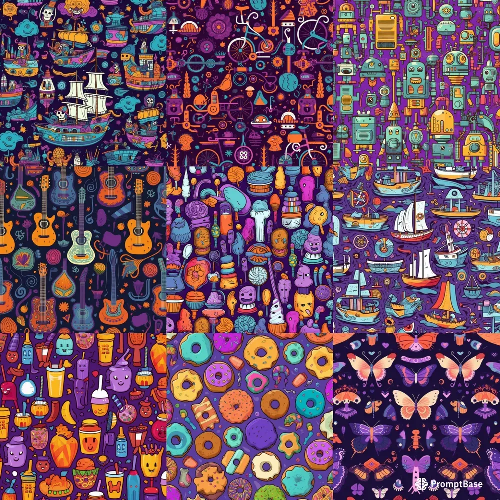 Colorful Animation Still Patterns Midjourney Prompt | PromptBase