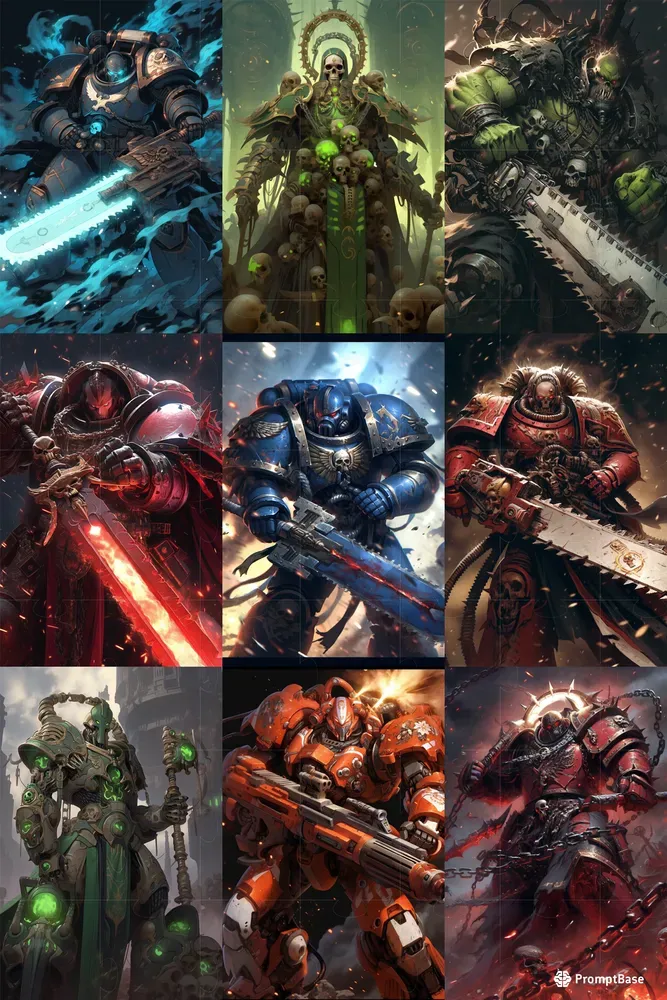 Warhammer 40k Illustration Characters Midjourney Prompt | PromptBase