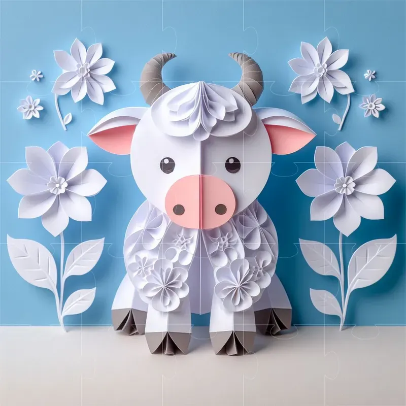 3D Paper Cut Art Cute Animals DALL·E Prompt | PromptBase
