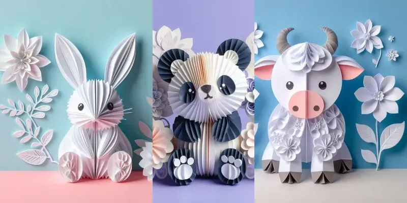 3D Paper Cut Art Cute Animals DALL·E Prompt | PromptBase