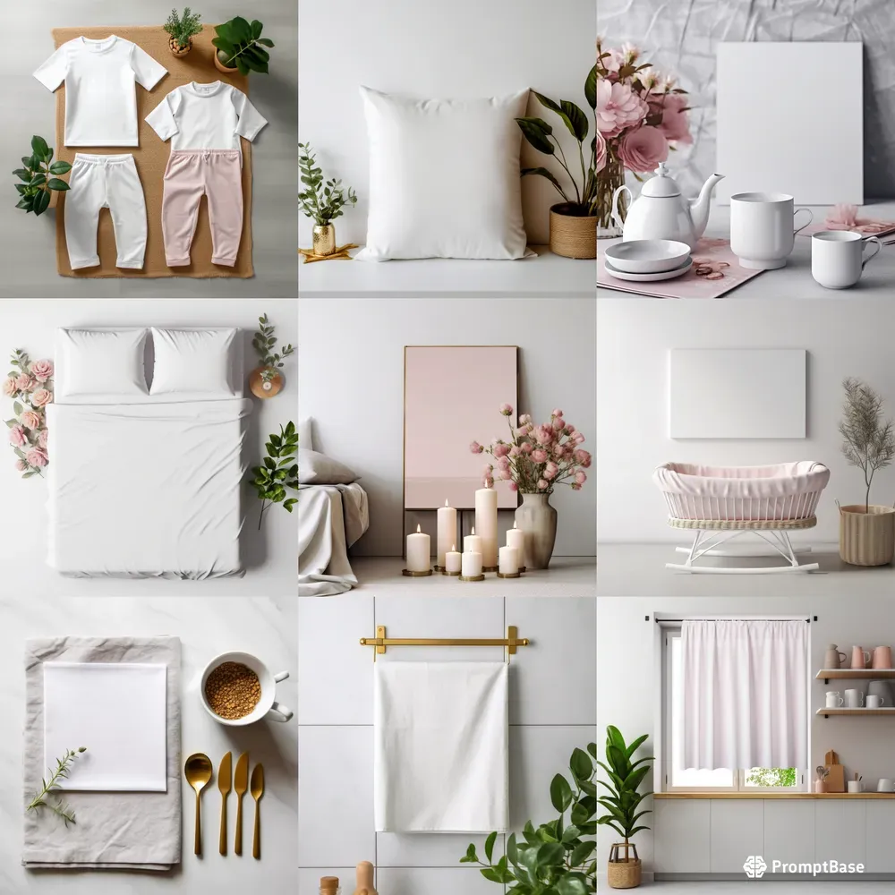 Etsy Home Stuff And Textile Mockups Midjourney Prompt | PromptBase