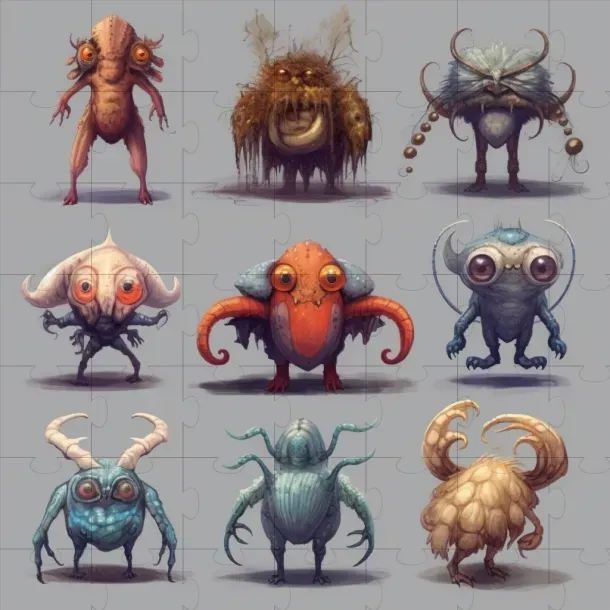 Collections Of 3D Creatures For Games Midjourney Prompt | PromptBase