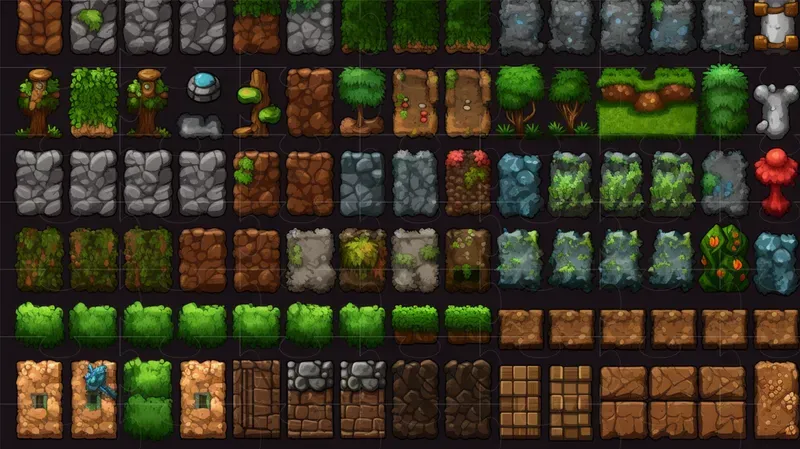Tile Sets For 2D Games Midjourney Prompt | PromptBase