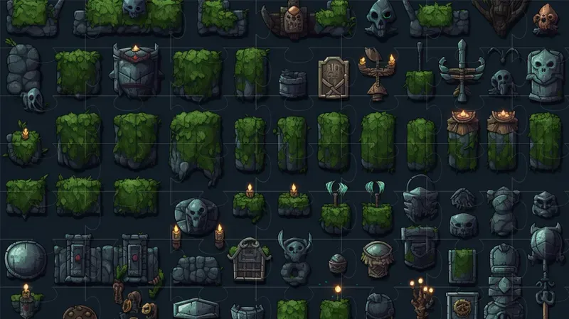 Tile Sets For 2D Games Midjourney Prompt | PromptBase