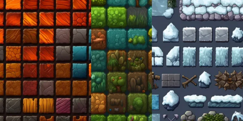 Tile Sets For 2D Games Midjourney Prompt | PromptBase