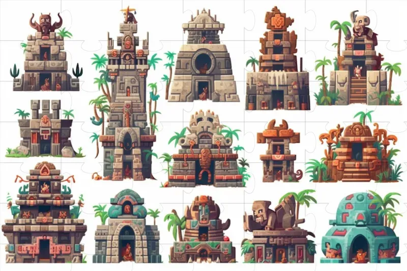 Pixel Art Buildings For Games Midjourney Prompt | PromptBase