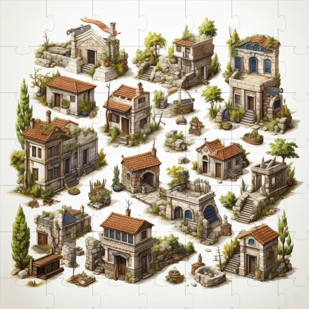 Isometric Architectures For Games Midjourney Prompt | PromptBase