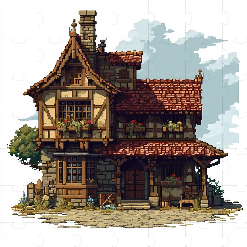 Pixel Art Structures Midjourney Prompt | PromptBase