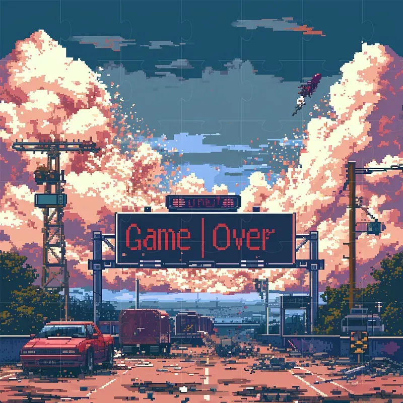 Pixel Art Game Over Screens Midjourney Prompt | PromptBase