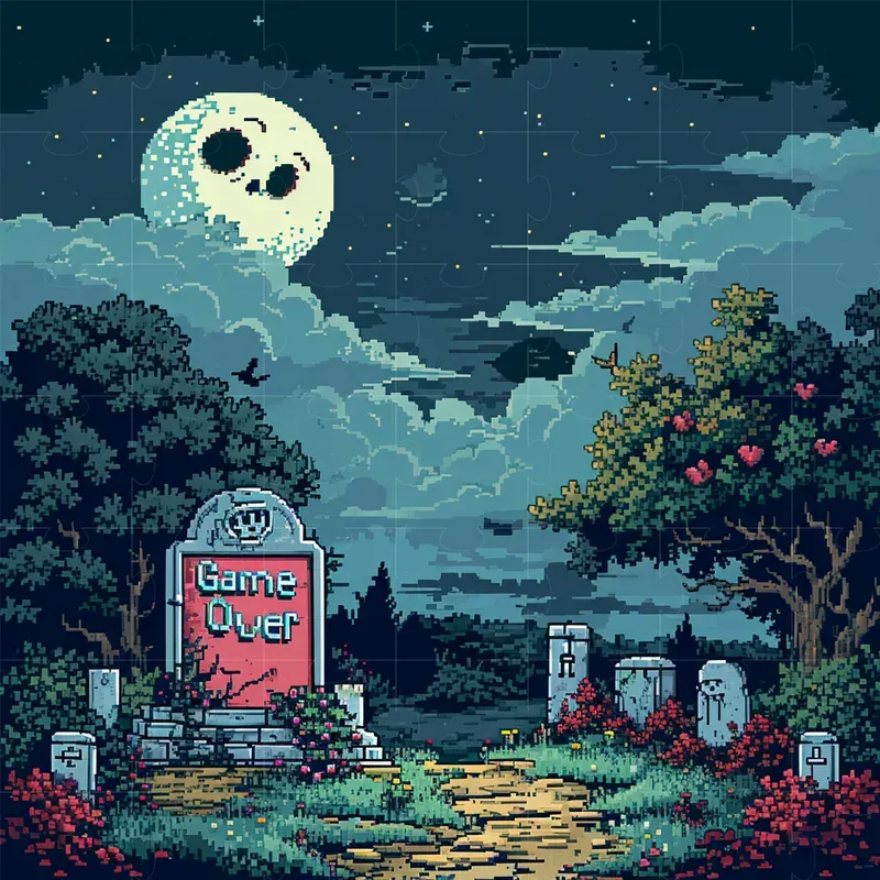Pixel Art Game Over Screens Midjourney Prompt | PromptBase