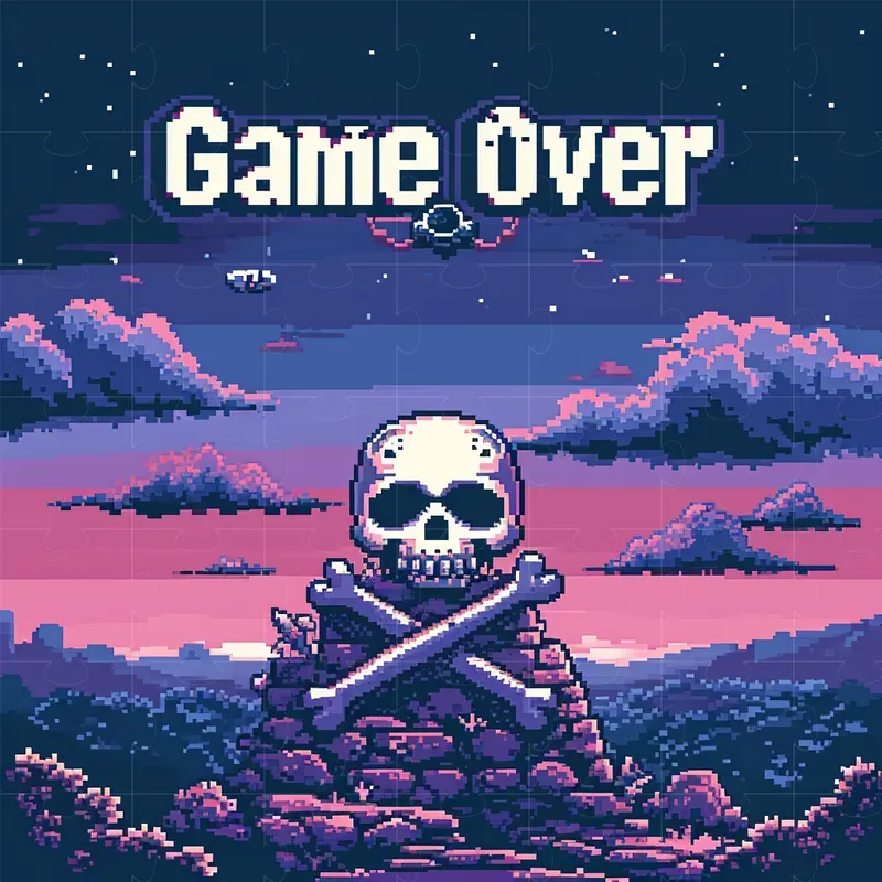 Pixel Art Game Over Screens Midjourney Prompt | PromptBase