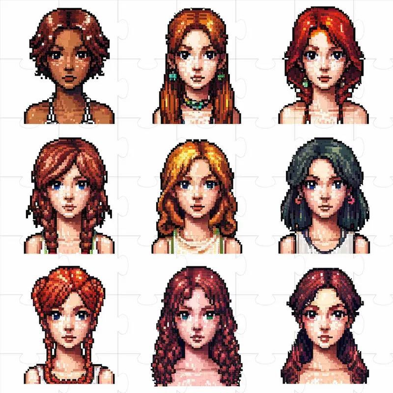 Pixel Art Hairstyles Midjourney Prompt | PromptBase