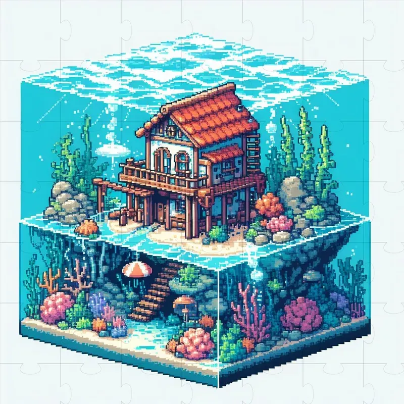 Top Down Pixel Art Structures DALL·E Prompt | PromptBase