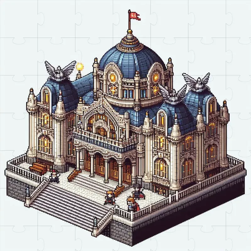 Top Down Pixel Art Structures DALL·E Prompt | PromptBase