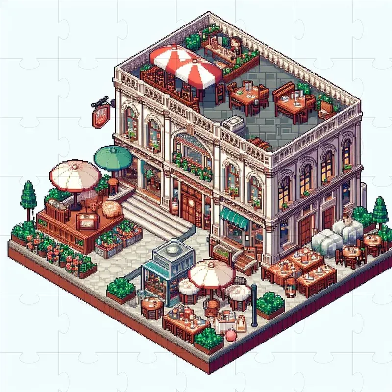 Top Down Pixel Art Structures DALL·E Prompt | PromptBase