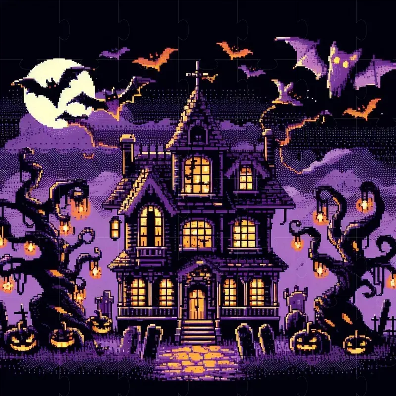 Pixel Art Halloween Backgrounds DALL·E Prompt | PromptBase