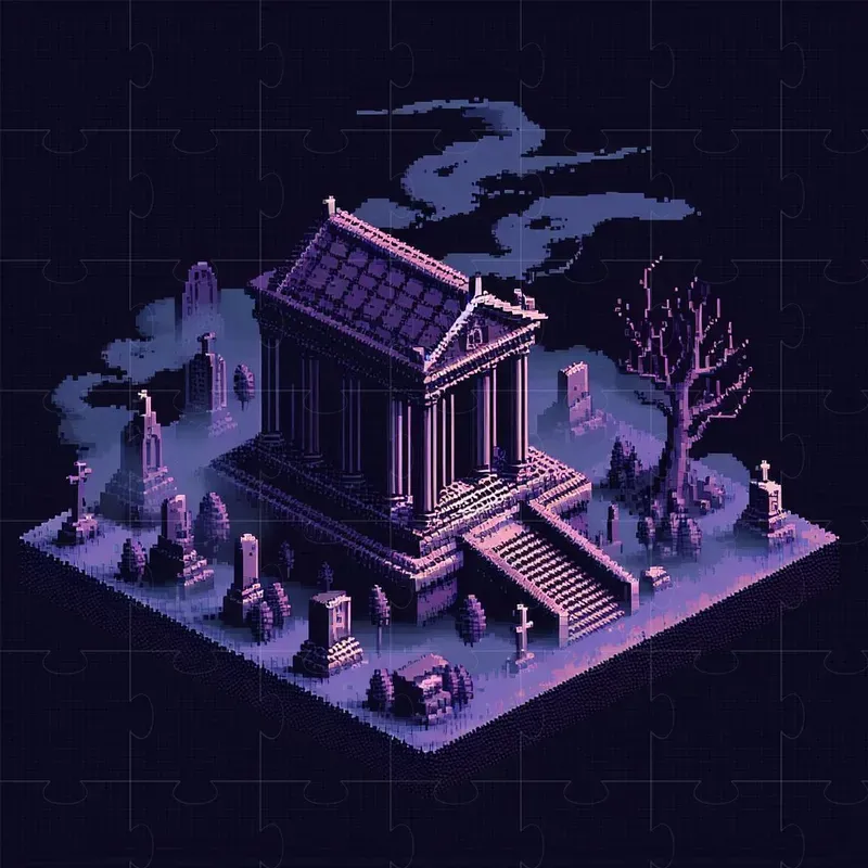 Pixel Art Isometric Halloween Buildings DALL·E Prompt | PromptBase