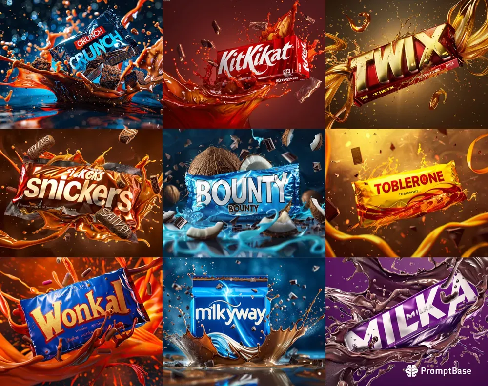 Chocolate Packaging Advertisings Midjourney Prompt | PromptBase