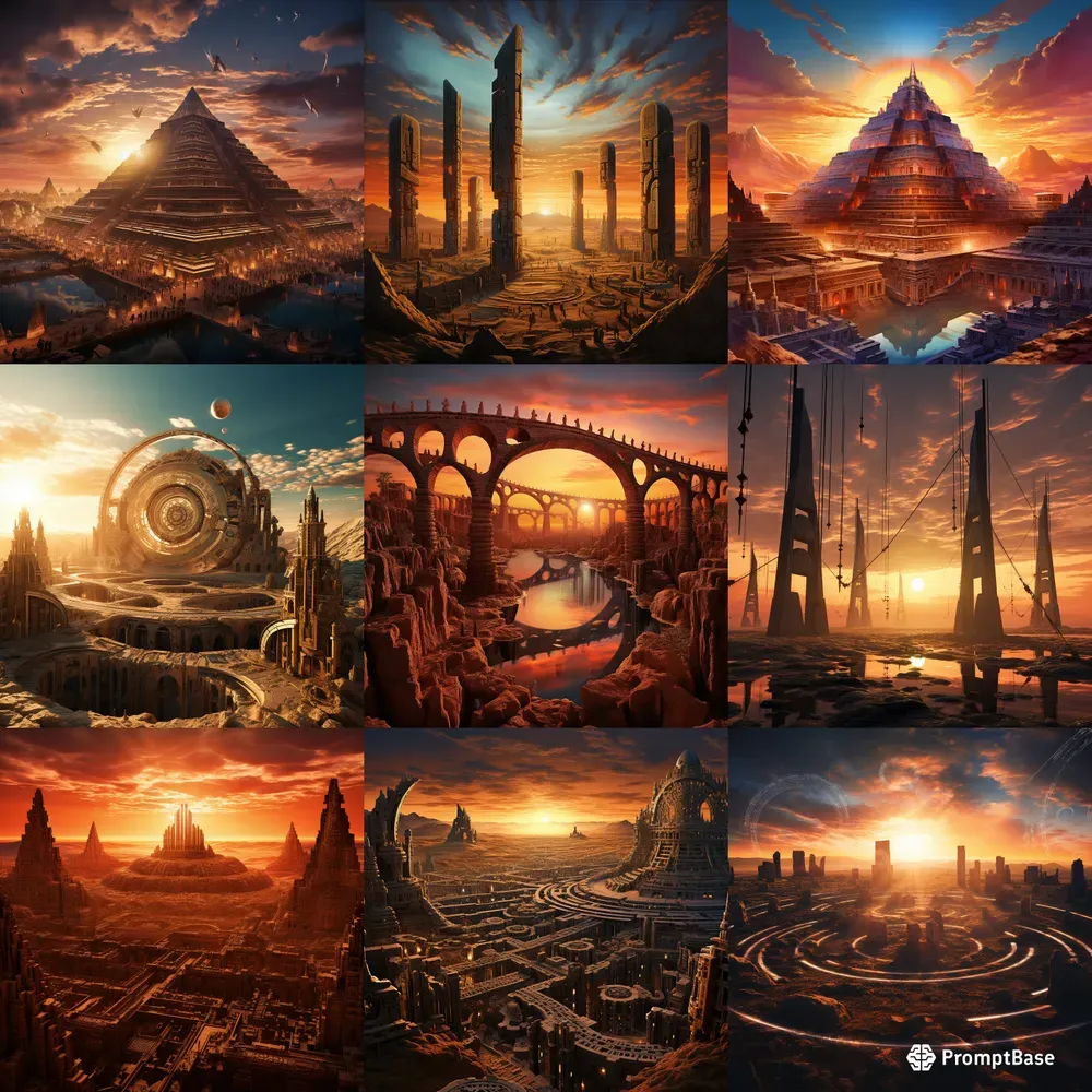 Ancient Civilizations Architectures Midjourney Prompt | PromptBase