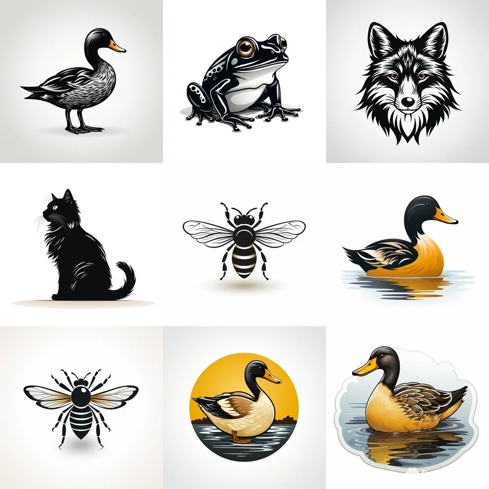 Silhouette Sticker Logos Simple Midjourney Prompt | PromptBase