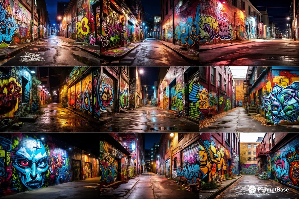 Graffiti Street Art Photography Midjourney Prompt | PromptBase