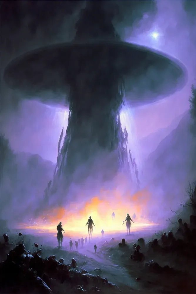 Ufo Alien Sci Fi Posters Midjourney Prompt | PromptBase