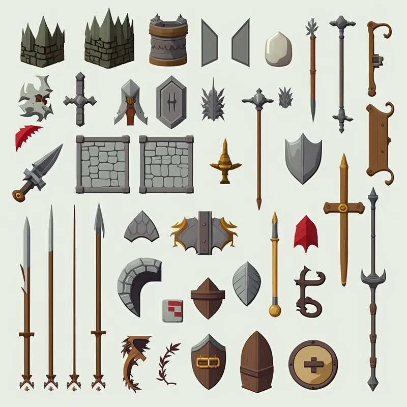 2D Game Assets Sprite Sheets Midjourney Prompt | PromptBase