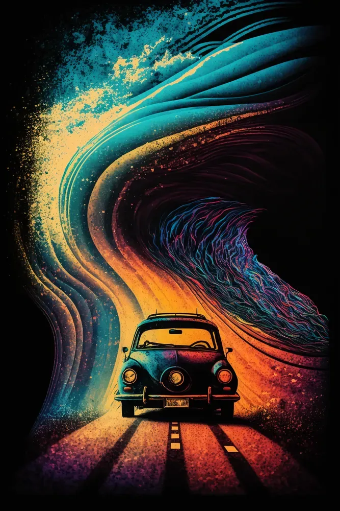 Trippy Wavy Psychedelic Posters Midjourney Prompt | PromptBase