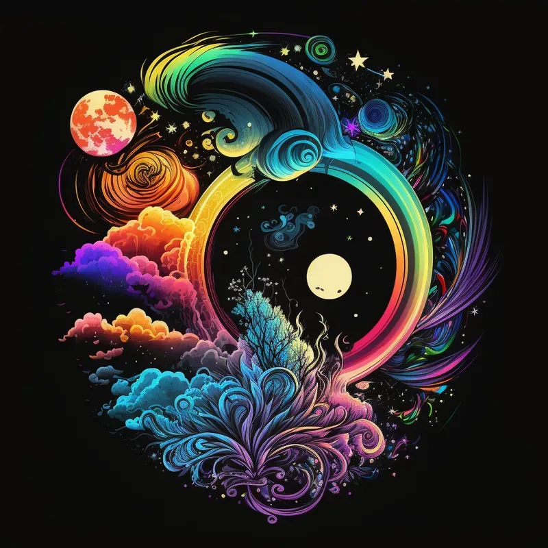 Psychedelic Trippy Neon T-shirt Designs Midjourney Prompt | PromptBase
