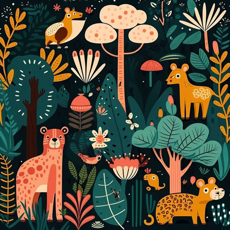 Cute Animals Patterns And Wallpapers Midjourney Prompt | PromptBase