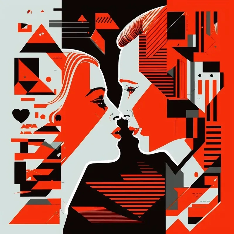 Red Tone Abstract Art Posters And Covers Midjourney Prompt | PromptBase