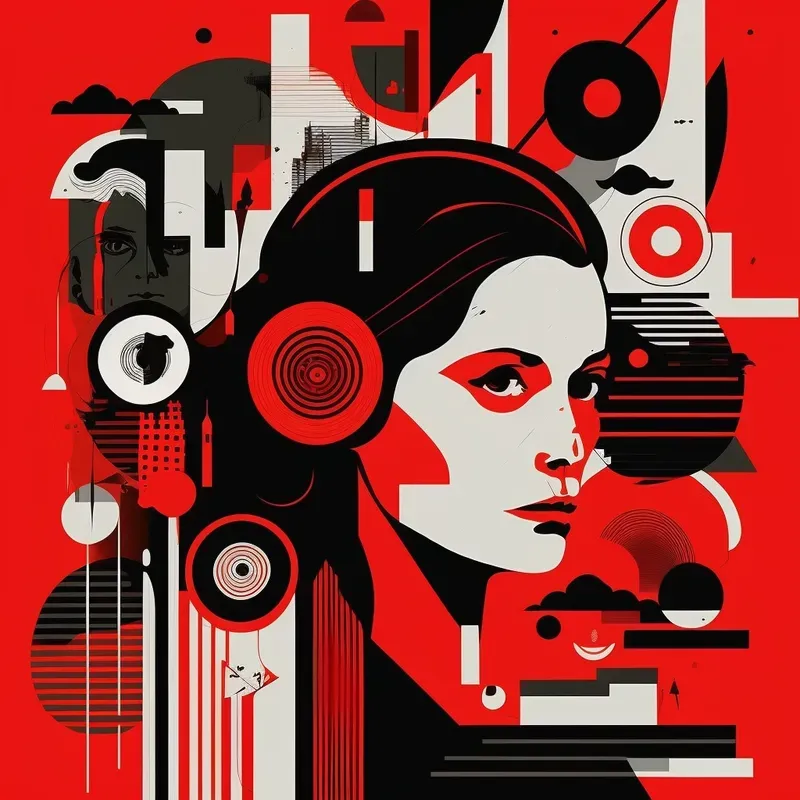 Red Tone Abstract Art Posters And Covers Midjourney Prompt | PromptBase