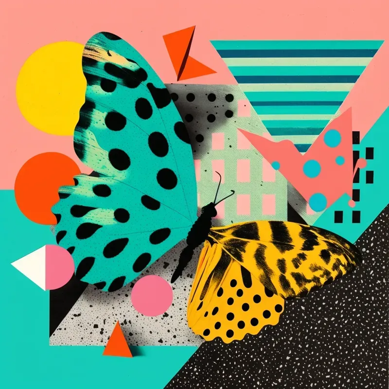 Analog Abstract Collages Midjourney Prompt | PromptBase