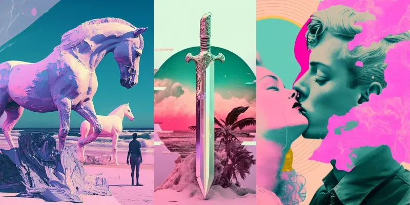 Vaporwave Album Covers Midjourney Prompt | PromptBase