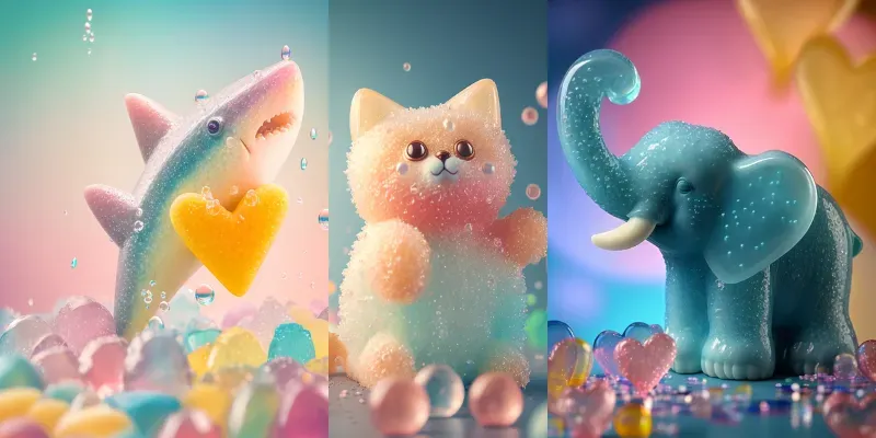 Pastel Candy Animals For Kids Midjourney Prompt | PromptBase