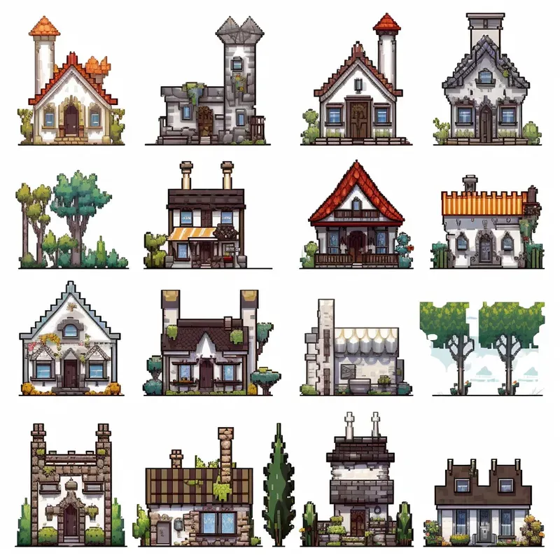 2D Pixel Art Game Assets Sprite Sheets Midjourney Prompt | PromptBase