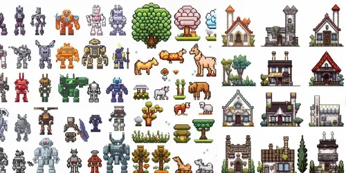 2D Game Assets Sprite Sheets Midjourney Prompt | PromptBase